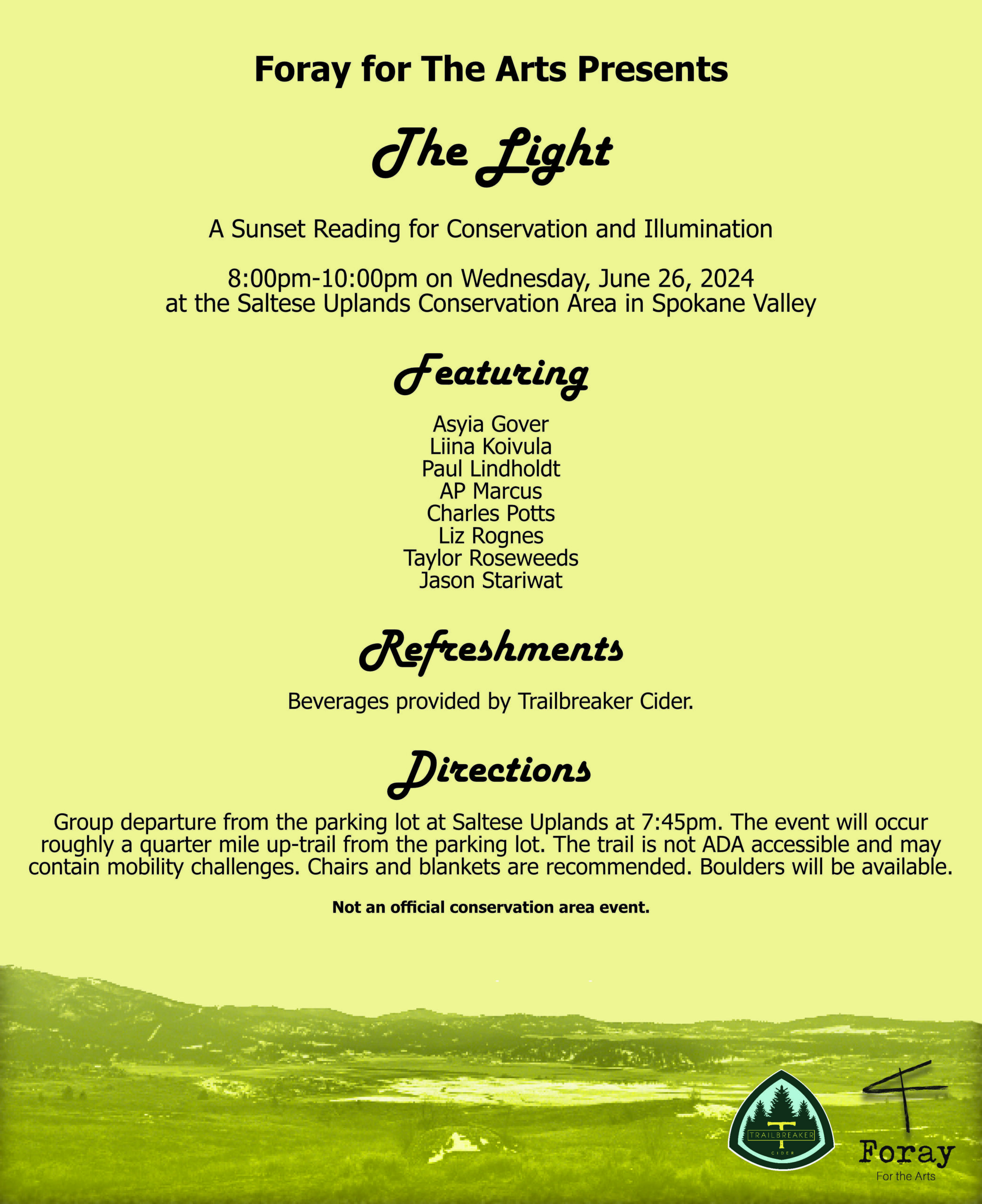 The Light: A Sunset Reading for Conservation and Illumination - Spokane Arts
