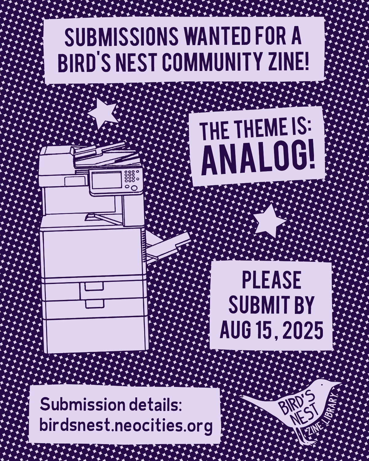 Bird's Nest Community Zine: Analog - Spokane Arts