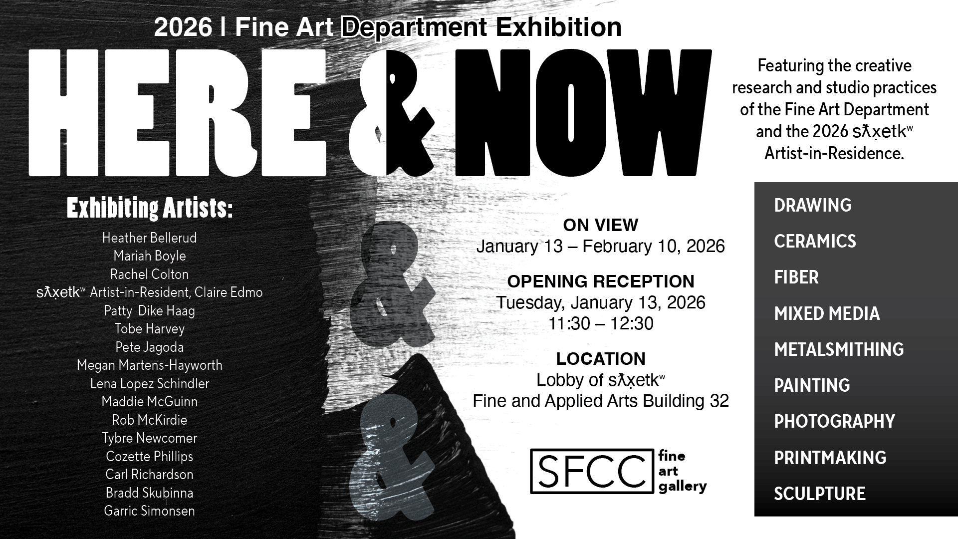 Here & Now 2026 SFCC Fine Art Department Exhibition - Spokane Arts